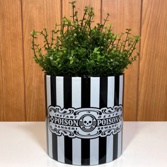 Sourpuss | Other | Gothic Striped Poison Planter Sourpuss Ceramic Pot ...